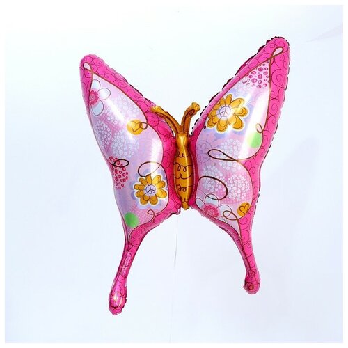 Шар фольгированный 32" "Розовая бабочка", фигура