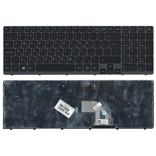 Клавиатура для Sony Vaio SVE1512Q1RB черная с серой рамкой