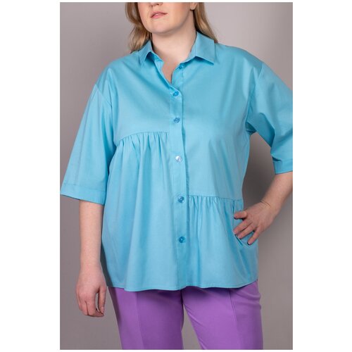 Блуза Mila Bezgerts, размер 44, голубой