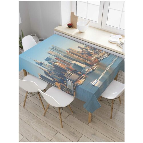 Скатерть прямоугольная JoyArty на кухонный стол "Дневной вид" из оксфорда, 120x145 см