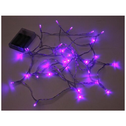 Светодиодная гирлянда разноцветная капель, 30 фиолетовых LED ламп, 3+0,3 м, прозрачный провод, батарейки, Koopman International AXS300340-фиолетовый