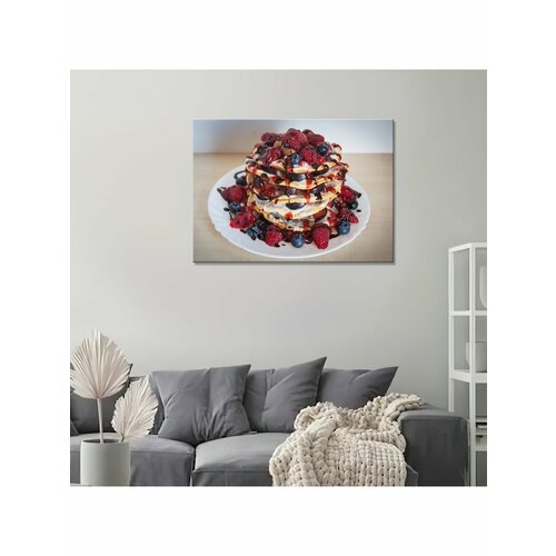 Картина на холсте с подрамником Блинчики с ягодами 3 60х80