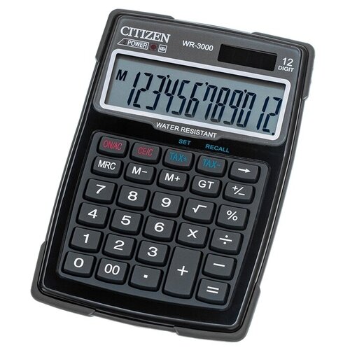 Калькулятор бухгалтерский CITIZEN WR-3000, черный/серый
