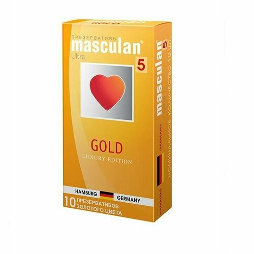 Презервативы Masculan Ultra 5 Gold с ароматом ванили - 10 шт. Masculan