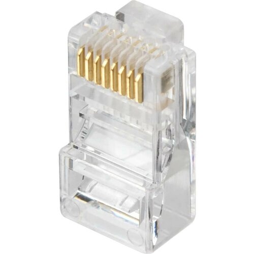 Коннектор RJ45 (8p8c) TWIST для витой пары, универсальный, категория 6 (cat. 6), неэкранированный (UTP), прозрачный, 50шт