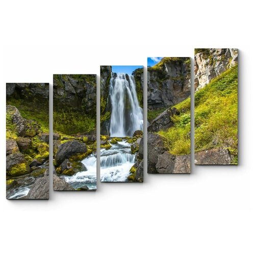 Модульная картина Горный водопад 190x133