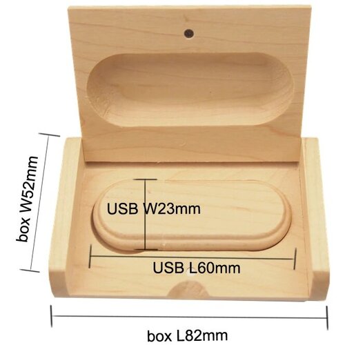Деревянный USB Флеш-накопитель 64 ГБ в деревянном футляре