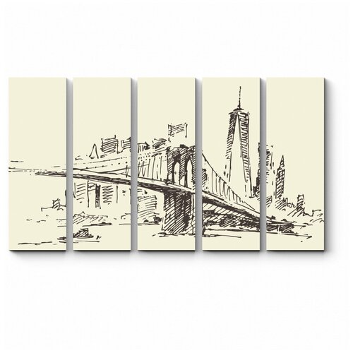 Модульная картина Мост, Манхэттен, Нью Йорк 110x66