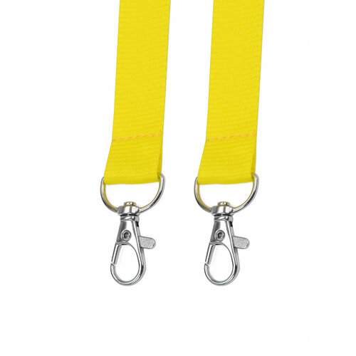 Ланъярд (шнурок) для бейджа с 2 карабинами 15 мм, 10 шт, желтый