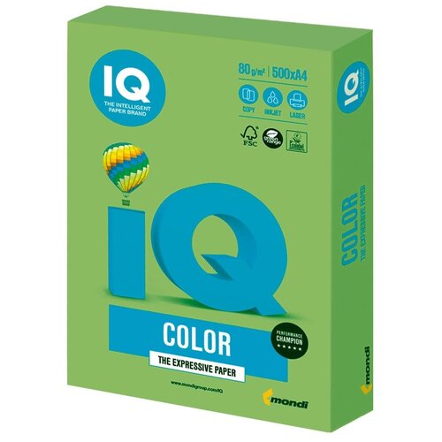 Бумага IQ Color A4 80 г/м², 500 л, зеленая липа LG46
