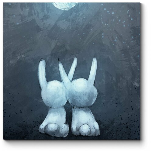 Модульная картина Любовь кроликов 80x80