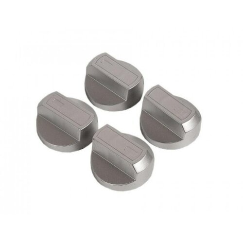 Ручки универсальные серебристые подходят для разных видов кухонных плит (комплект 4шт), + переходники (43CU008)
