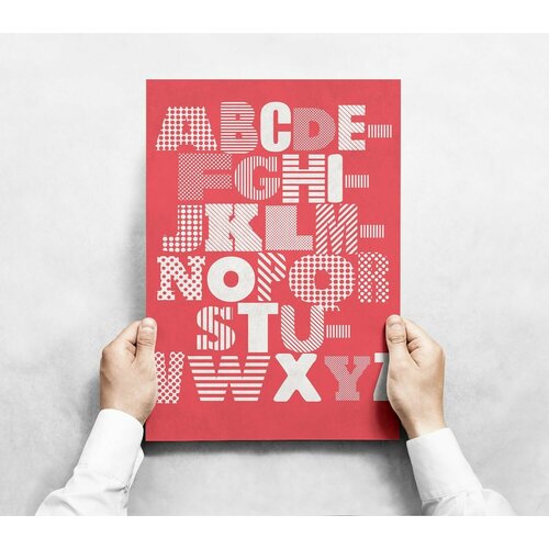 Интерьерный постер "Английский алфавит" формата А3+ (33х48 см) без рамы
