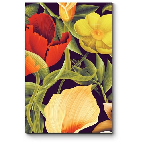 Модульная картина Необычные тропические цветы100x150