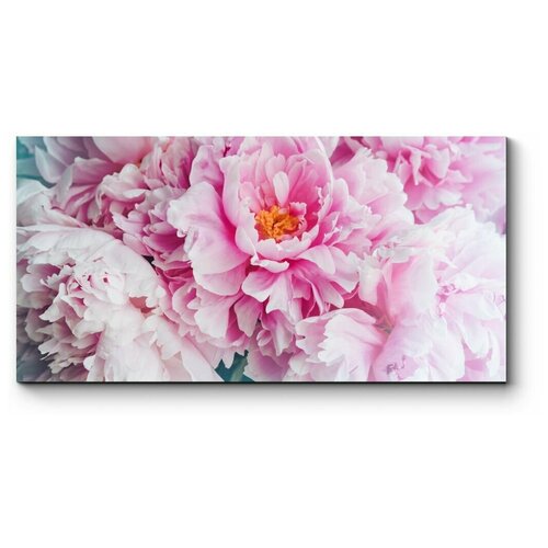 Модульная картина Нежно-розовые пионы 50x25