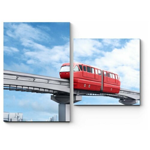 Модульная картина Красный монорельсовый поезд120x90