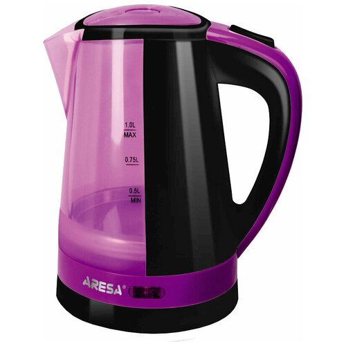 Чайник ARESA AR-3434, черный/фиолетовый