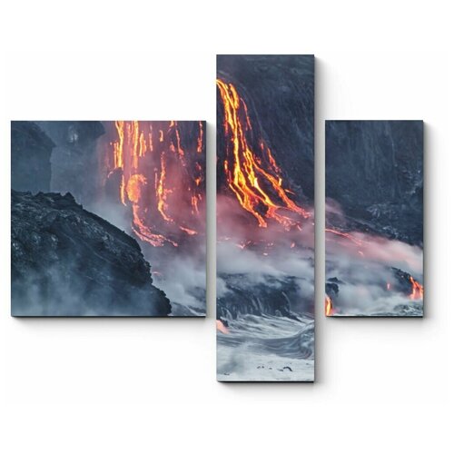 Модульная картина Гавайский вулкан 90x74