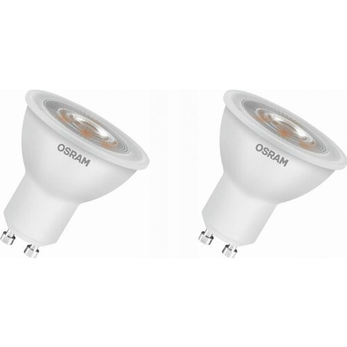 Светодиодная лампа OSRAM LED STAR PAR16 5W=50W 3000K 370Лм GU10 для спотов PAR16 (комплект из 2 шт)