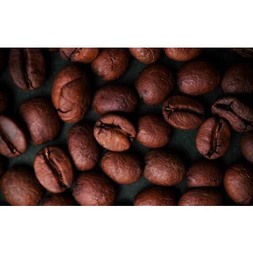 Картина на холсте 60x110 LinxOne "Кофейные зерна, кофе, зерна, коричневый" интерьерная для дома / на стену / на кухню / с подрамником