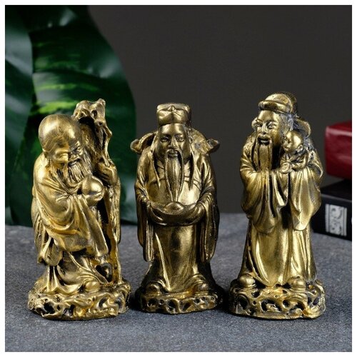Хорошие сувениры Набор фигур "Три восточных старца" состаренное золото
