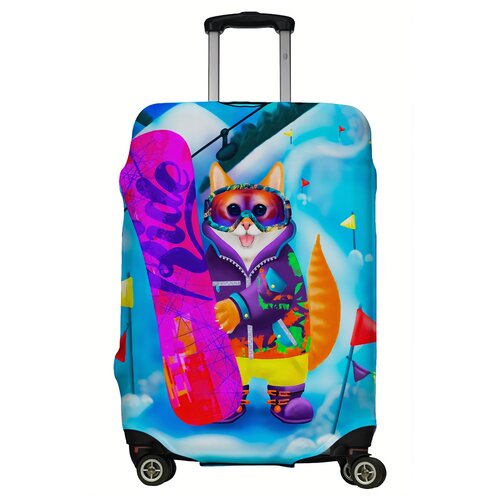 Чехол для чемодана LeJoy, размер M, голубой, оранжевый