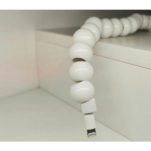 Кабель- бусы белый (lighting-USB ) iPhone/iPad/AirPods (1 метр)