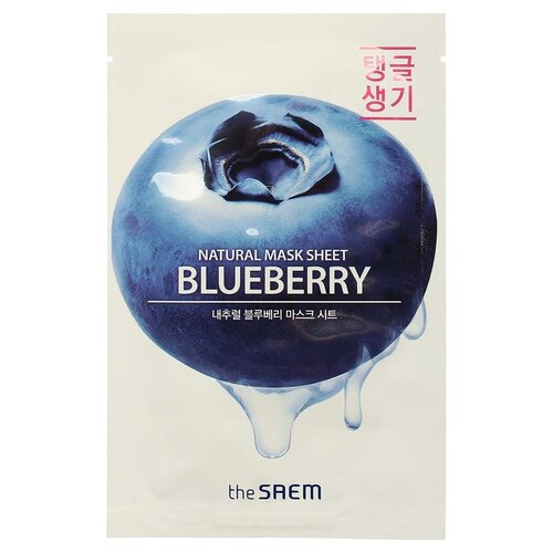 The Saem тканевая маска Natural Blueberry, 21 г, 21 мл