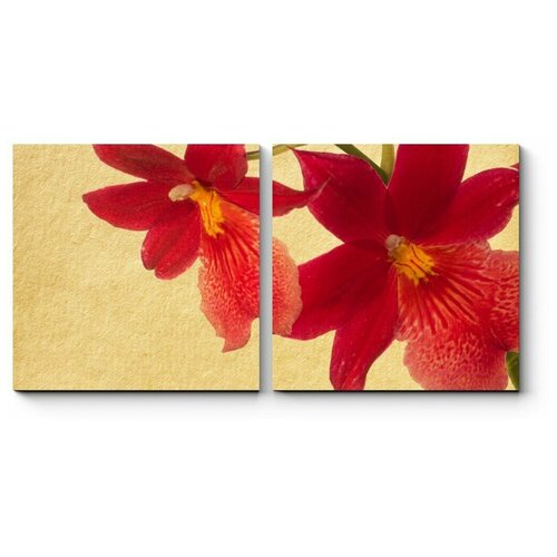 Модульная картина Красные орхидеи150x75