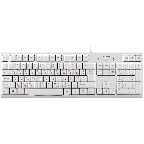 Клавиатура SVEN KB-S300 White USB белый, английская/русская (ANSI)