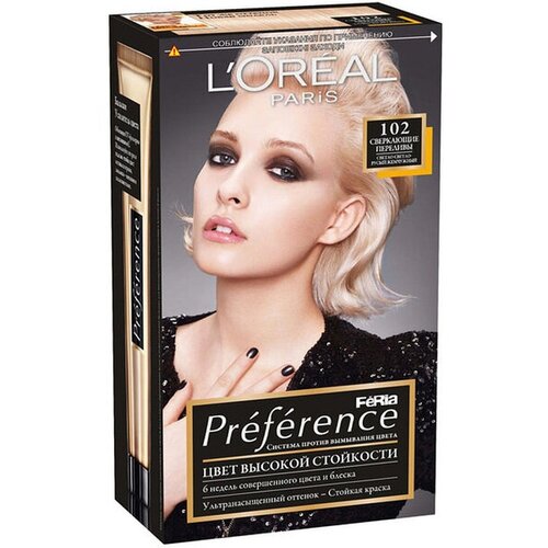 Краска для волос L'OREAL Preference Feria 270мл 102 Сверкающий переливающийся блонд