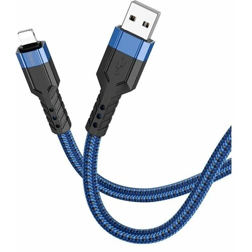 Кабель Hoco U110, USB to iP (Lightning) 2.4А, 1.2м, синий