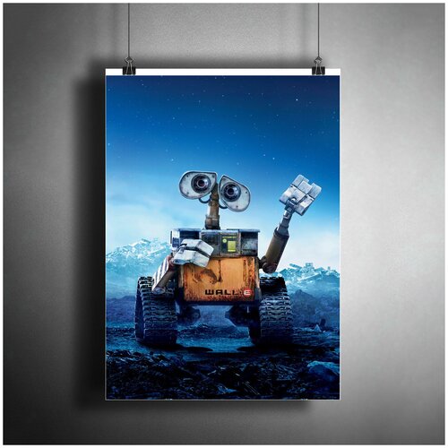 Постер плакат для интерьера "Мультфильм: валли. WALLE. Робот Валли. Постер для детей" / Декор дома, офиса, комнаты, квартиры A3 (297 x 420 мм)