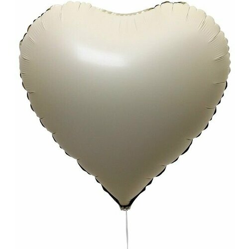 Воздушный шарик, фольгированный 18" "Сердце", цвет мистик крем