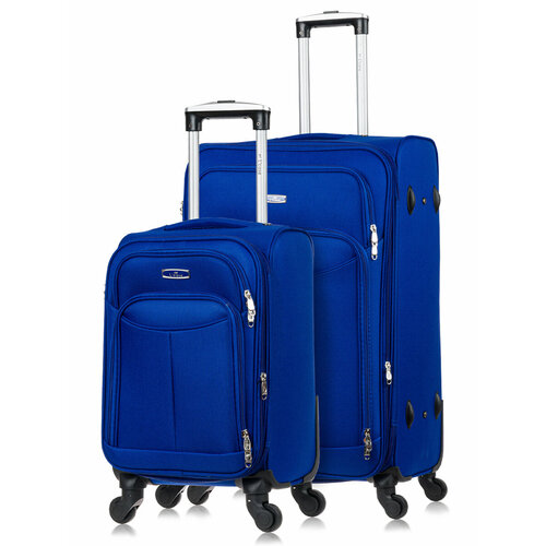 Комплект чемоданов L'case Amsterdam, 2 шт., 112 л, размер S/L, синий