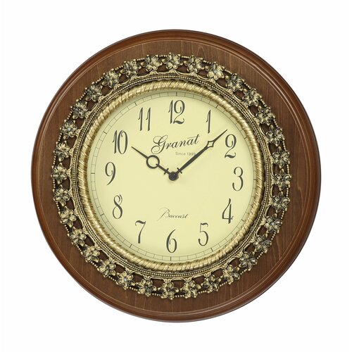 Часы настенные деревянные круглые Granat GB 16327 размер 34x34 см