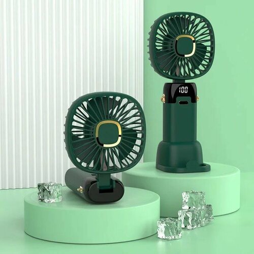 Портативный складной вентилятор зеленый