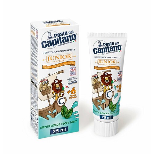 Зубная паста Pasta del Capitano Junior Soft Mint +6 Мятная 75 мл детская 8002140035401