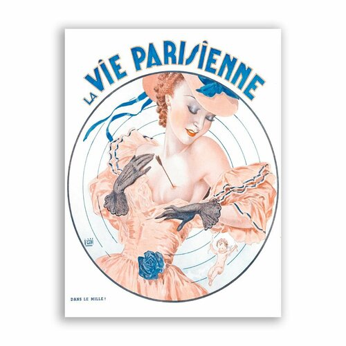 Постер на бумаге в стиле Пин-ап / La Vie Parisienne - Dans le Mille! / Размер 40 x 53 см