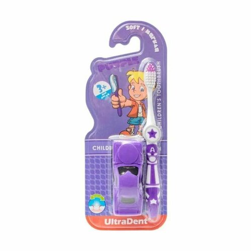 Детская зубная щетка с игрушкой для мальчиков UltraDent Kid's "Purple"