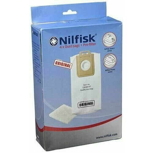 Комплект (4шт+фильтр) флисовых мешков-пылесборников для пылесосов Nilfisk Power, Select 128389187