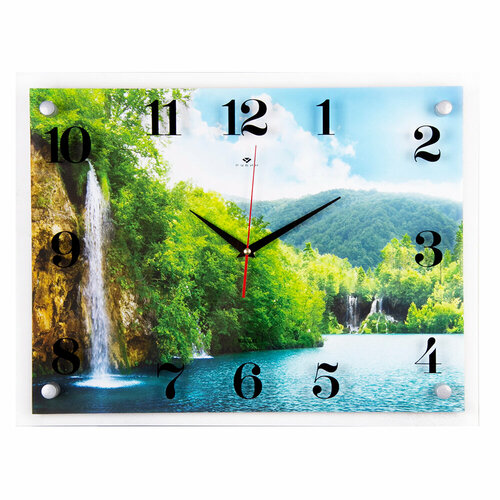 Часы настенные 3545-178 (35Х45) прям водопад И озеро рубин