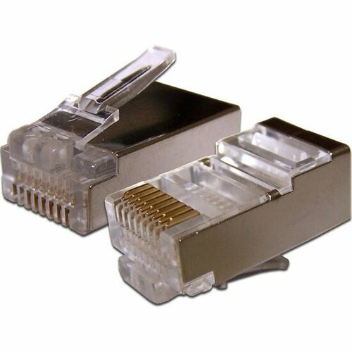 Коннектор Twt RJ45 STP 8P8C, универсальный, для толстого кабеля, cat.6, 100 шт.