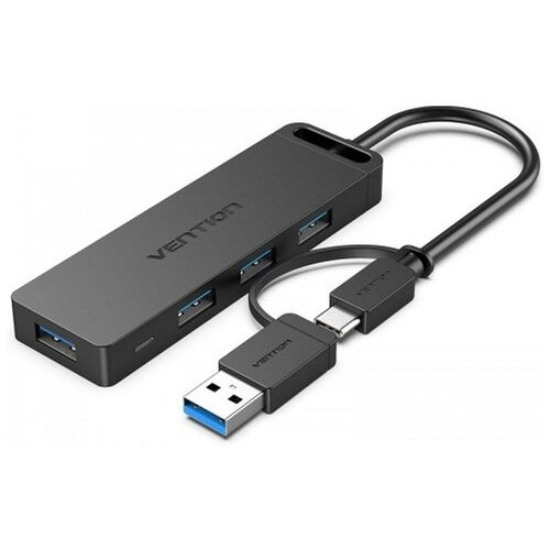 4-port OTG USB 3.0/ USB-С Hub Vention CHTBB Черный