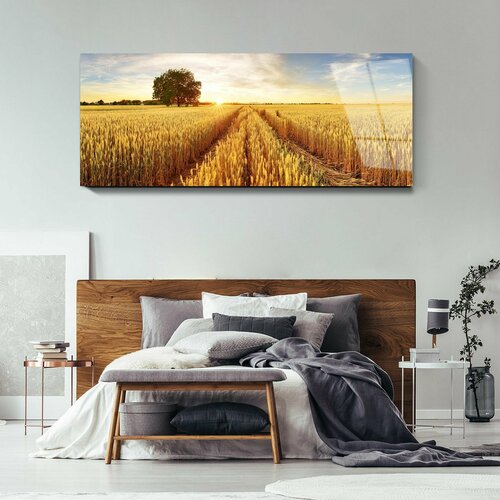 Картина на стекле "Пшеничое поле" размер 30-75 см