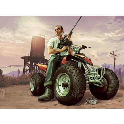 Плакат, постер на бумаге Grand Theft Auto 5 -Тревор/искусство/арт/абстракция/творчество. Размер 21 х 30 см