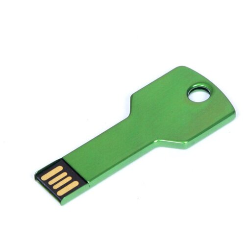 Металлическая флешка Ключ для нанесения логотипа (8 Гб / GB USB 2.0 Зеленый/Green KEY Flash drive VF- 808)