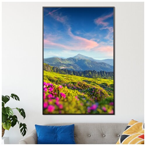 Постер Цветочное поле в горах 30х40 см в тубусе ПолиЦентр