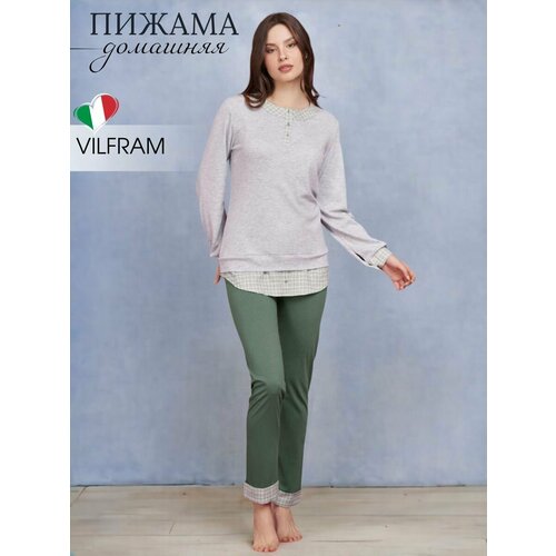 Пижама  Vilfram, размер 46, зеленый, серый