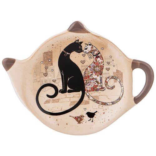 Подставка под чайные пакетики парижские коты 12 см Agness (358-1738)